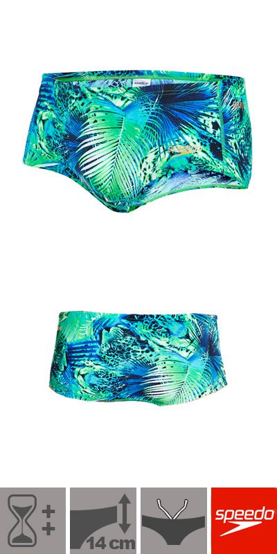 Speedo Badehose Herren Junglewave Allover 14cm Trunks Endurance10
