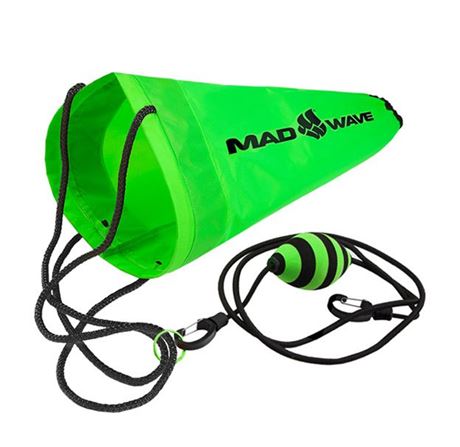 Drag bag with towing line and buoy