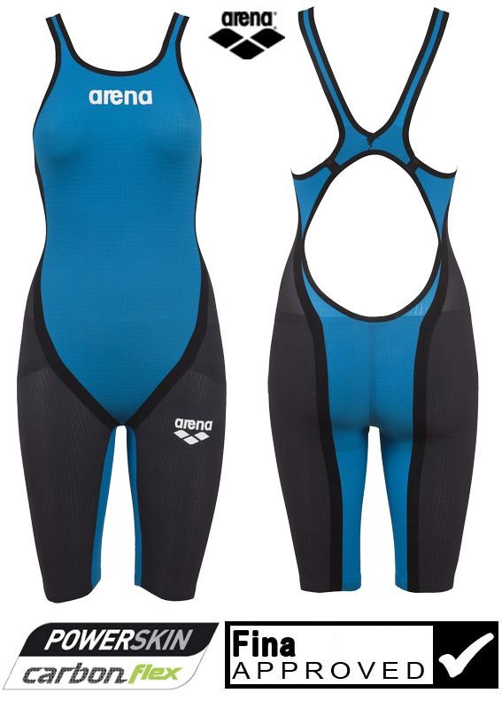 Arena Carbon FLEX Women Full Body Short Leg open Back Powerskin Racing ...