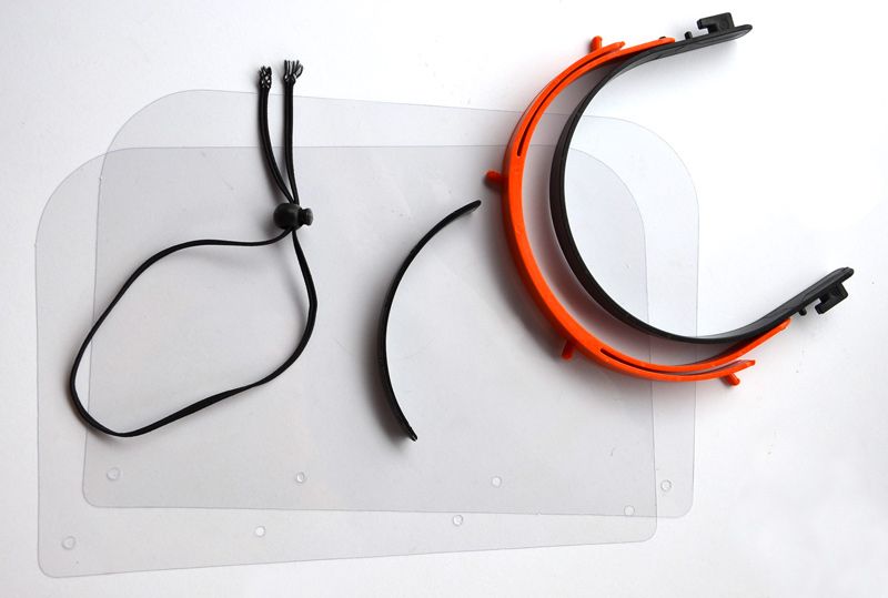 Face shield with 2 anti-fog folding up visors