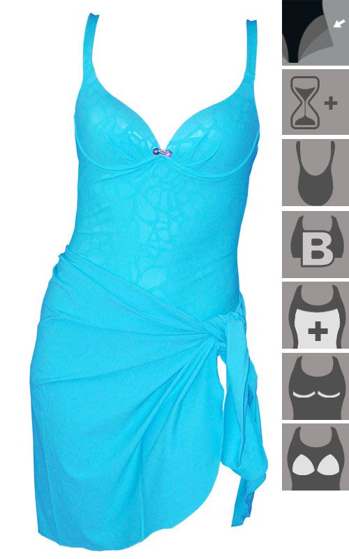 Turquoise bathing suit with softcups B