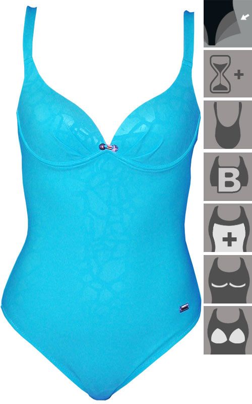 Turquoise bathing suit with softcups B