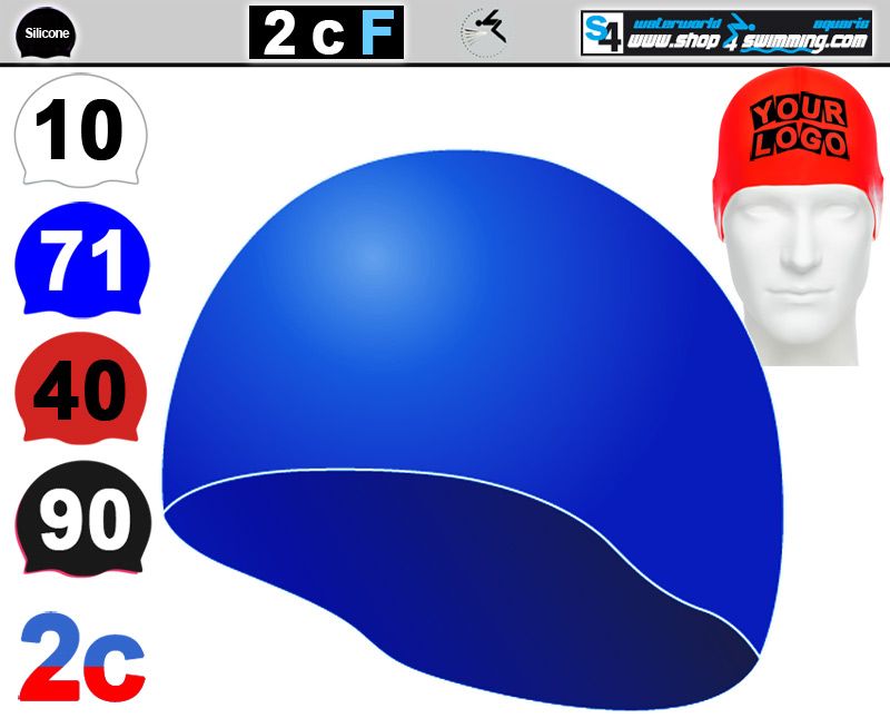 Personalised competition swim cap, 2 colour, Frontal print